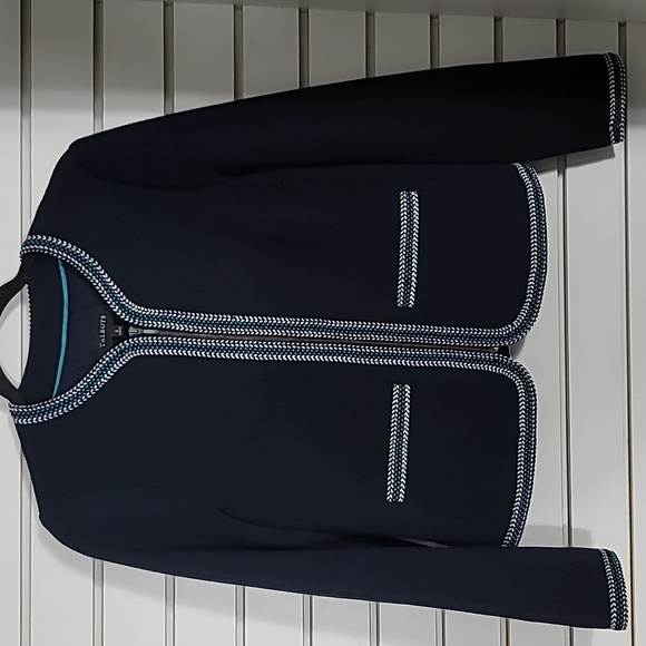 Talbots | Jackets & Coats | Talbots Tweed Blazer 2 Blue White Fully ...